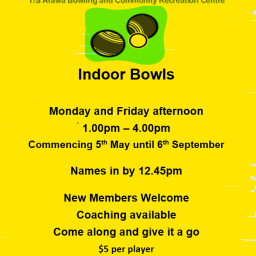 Indoor Bowls Season Starting - Neighbourly Horohoro, Rotorua